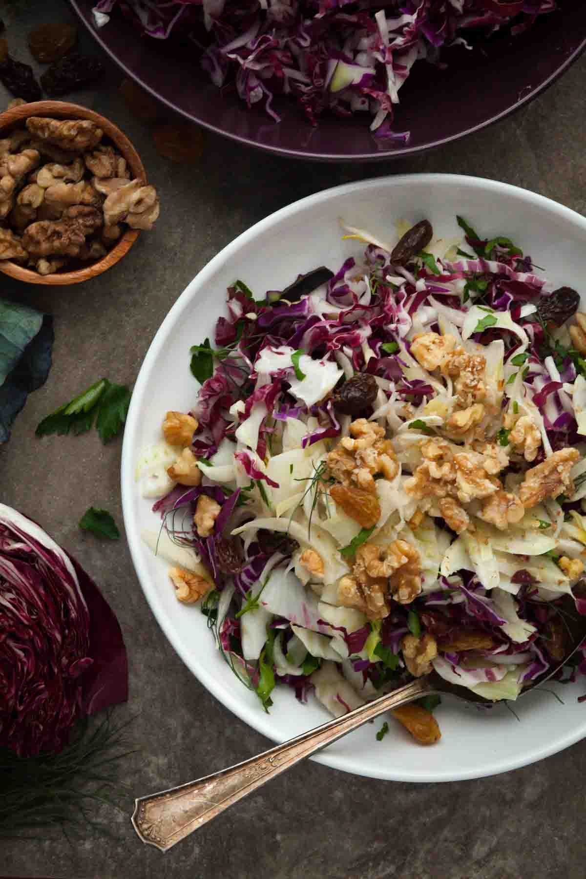 Red Cabbage, Radicchio and Endive Salad | Gourmande in the Kitchen