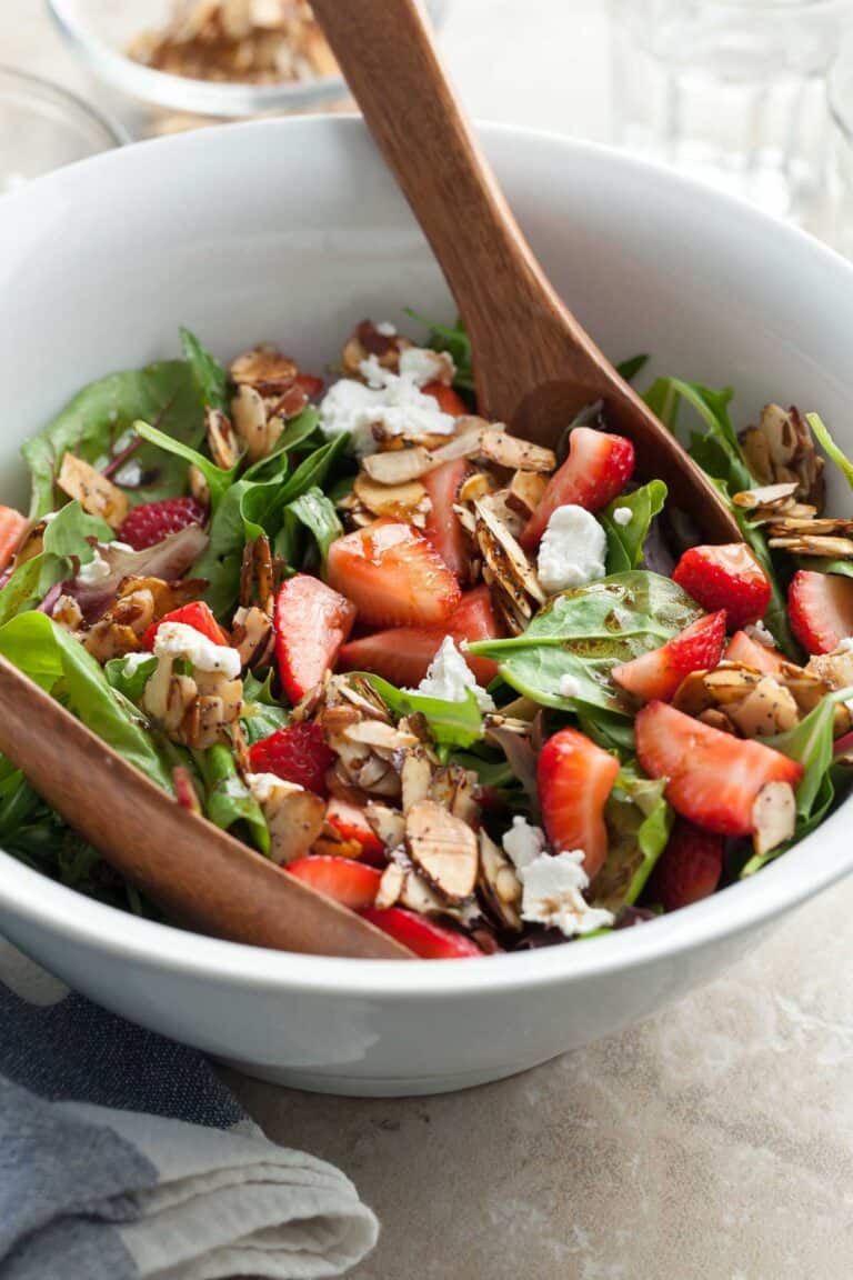 Strawberry Goat Cheese Salad with Balsamic Dressing