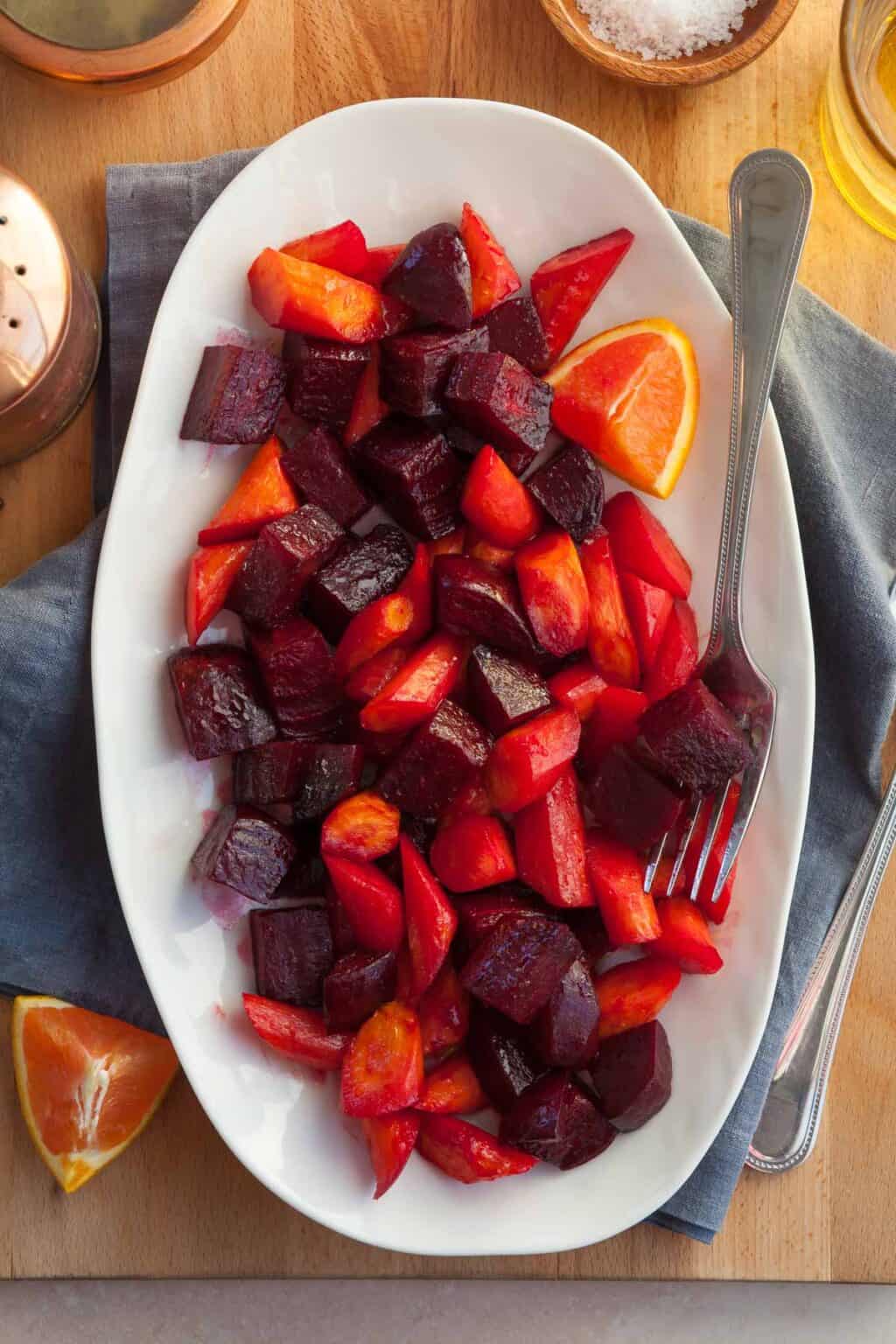 Roasted Red Beets and Carrots (Easy, Healthy Side Dish)